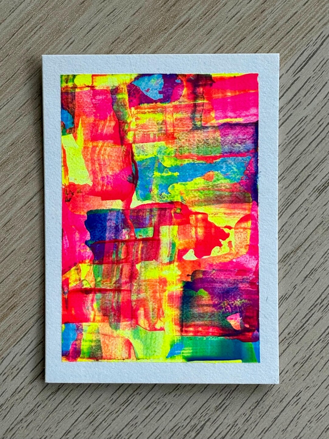 Original Abstract Painting Artist Card | ACEO 7 - Etsy