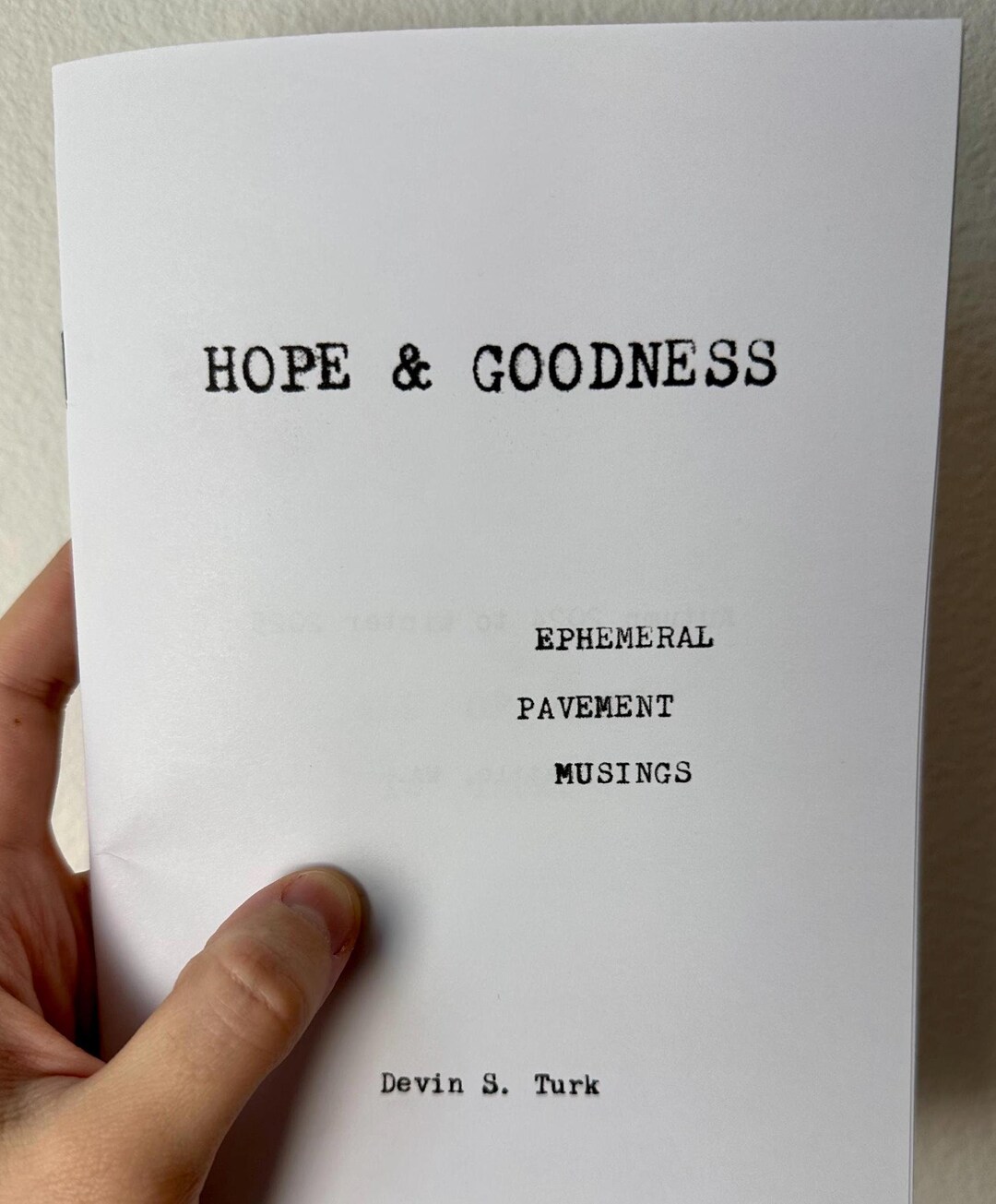 HOPE & GOODNESS: a Chalk Poetry Zine - Etsy