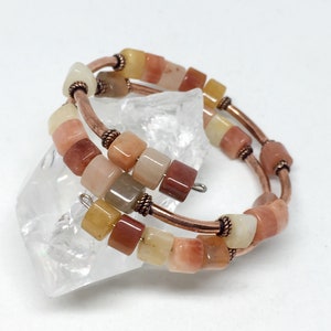 Red Agate Copper Chunky Bracelet, Orange Stone Jewelry, Rojo Agate ...