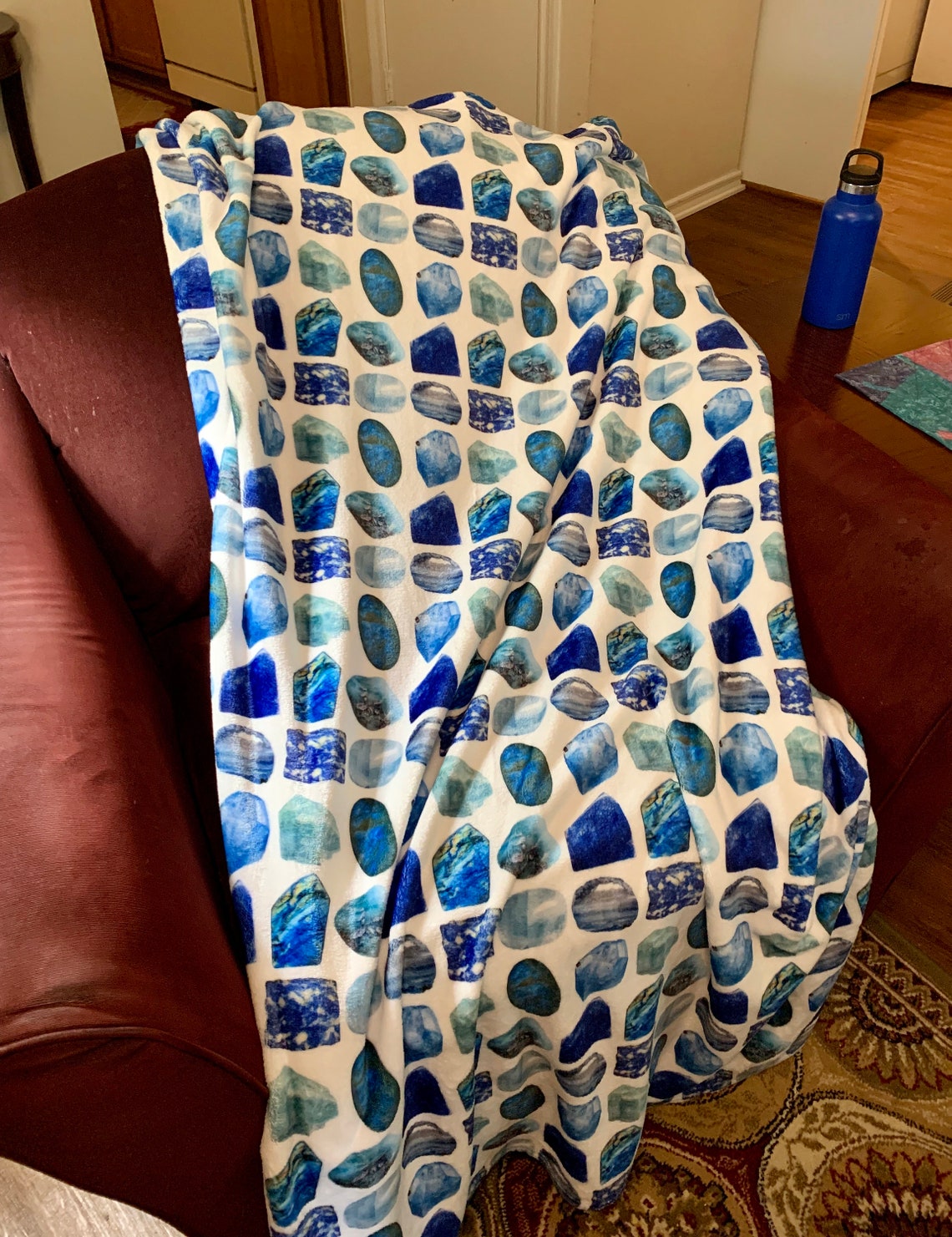 Blue Crystals & Rocks Throw Blanket Mineral Photo Art - Etsy