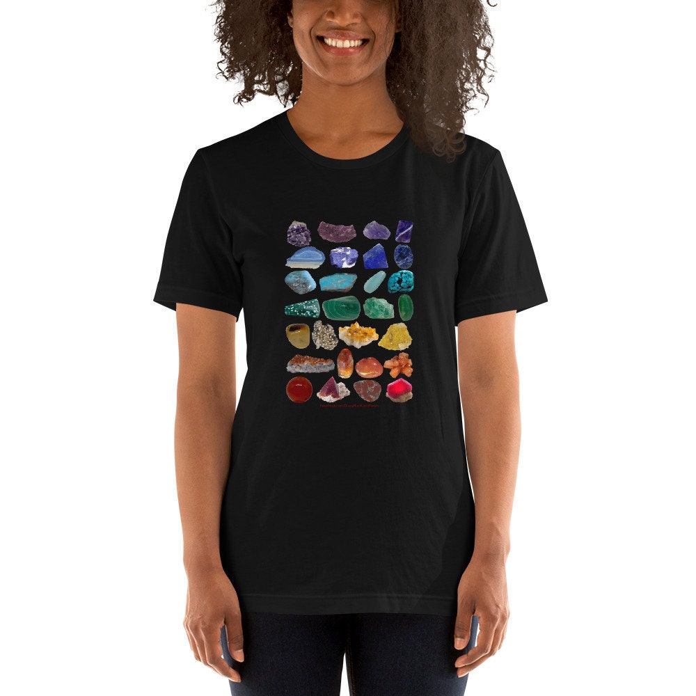 Chakra Crystals and Minerals T-shirt Rainbow Rocks Wearable - Etsy