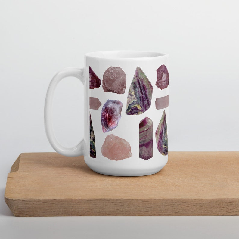 Pink & Purple Crystals Mug Rock Lover Gift Mineral | Etsy