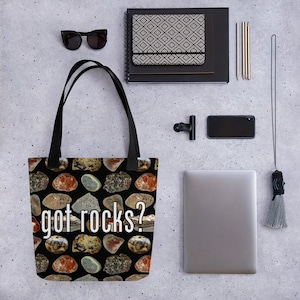 Rock Collector Tote Bag, Got Rocks Funny Rockhound Geologist Meme ...