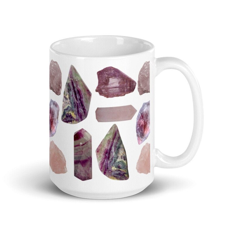 Pink & Purple Crystals Mug Rock Lover Gift Mineral | Etsy