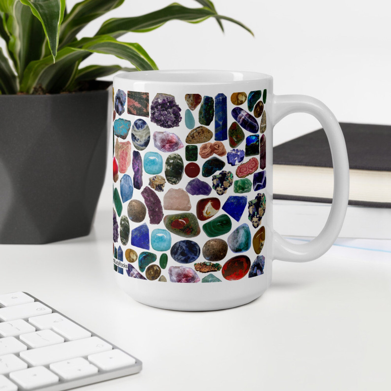Beautiful rocks & crystals mug gift for rock collectors | Etsy