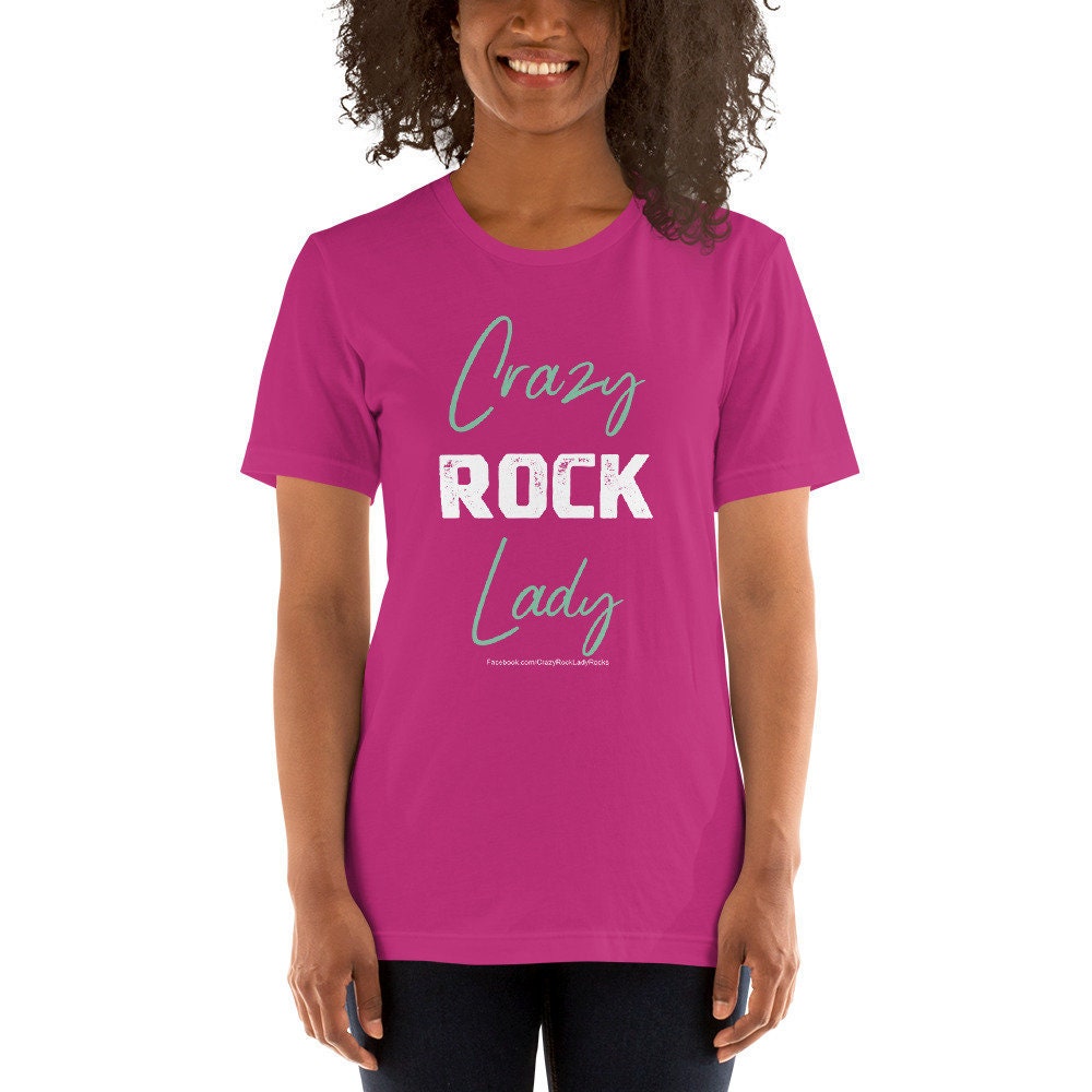 Crazy Rock Lady green & white T-shirt rock lover shirt gift | Etsy
