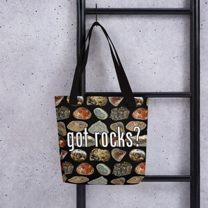Rock Collector Tote Bag, Got Rocks Funny Rockhound Geologist Meme ...