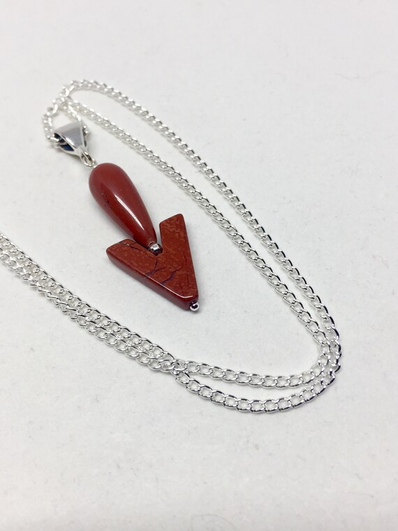 Red jasper arrow 925 pendant Southwestern red healing stone | Etsy
