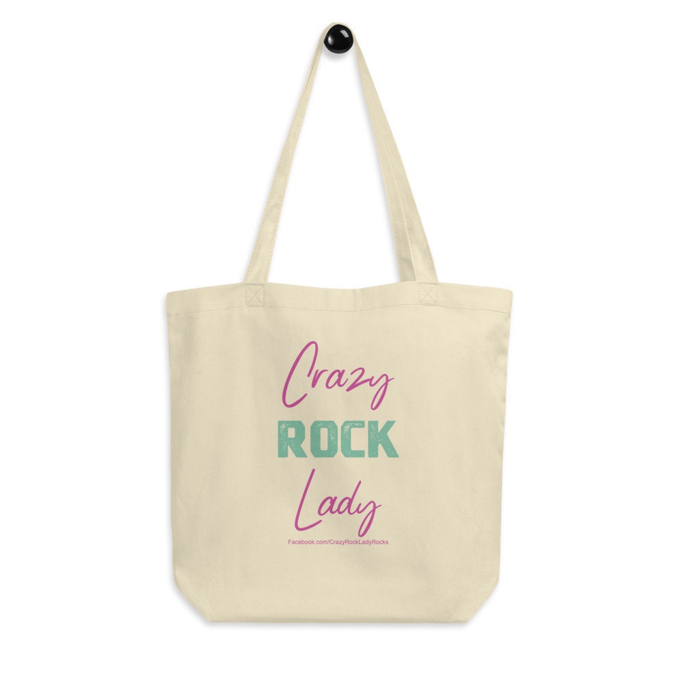 Crazy Rock Lady tote bag funny gift for rock collectors and - Etsy.de