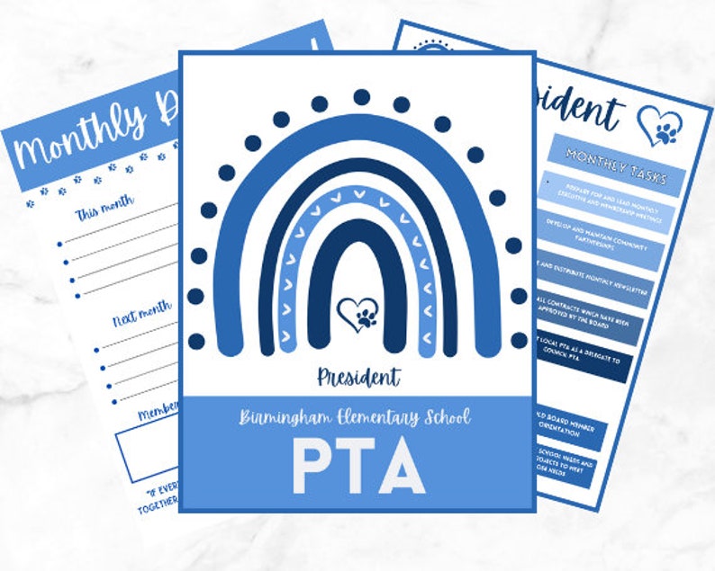 PTA/PTO Custom Yearly Planner Canva Template - Etsy