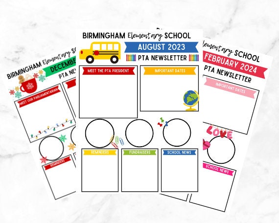 Pta Pto Yearly Newsletter Templates - Etsy