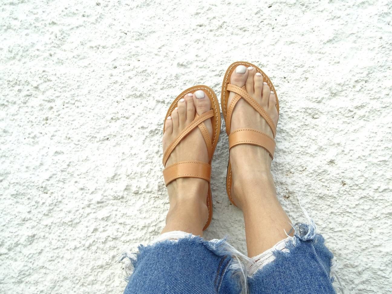 Classic Handmade Greek Leather Sandals for women and men Flip | Etsy