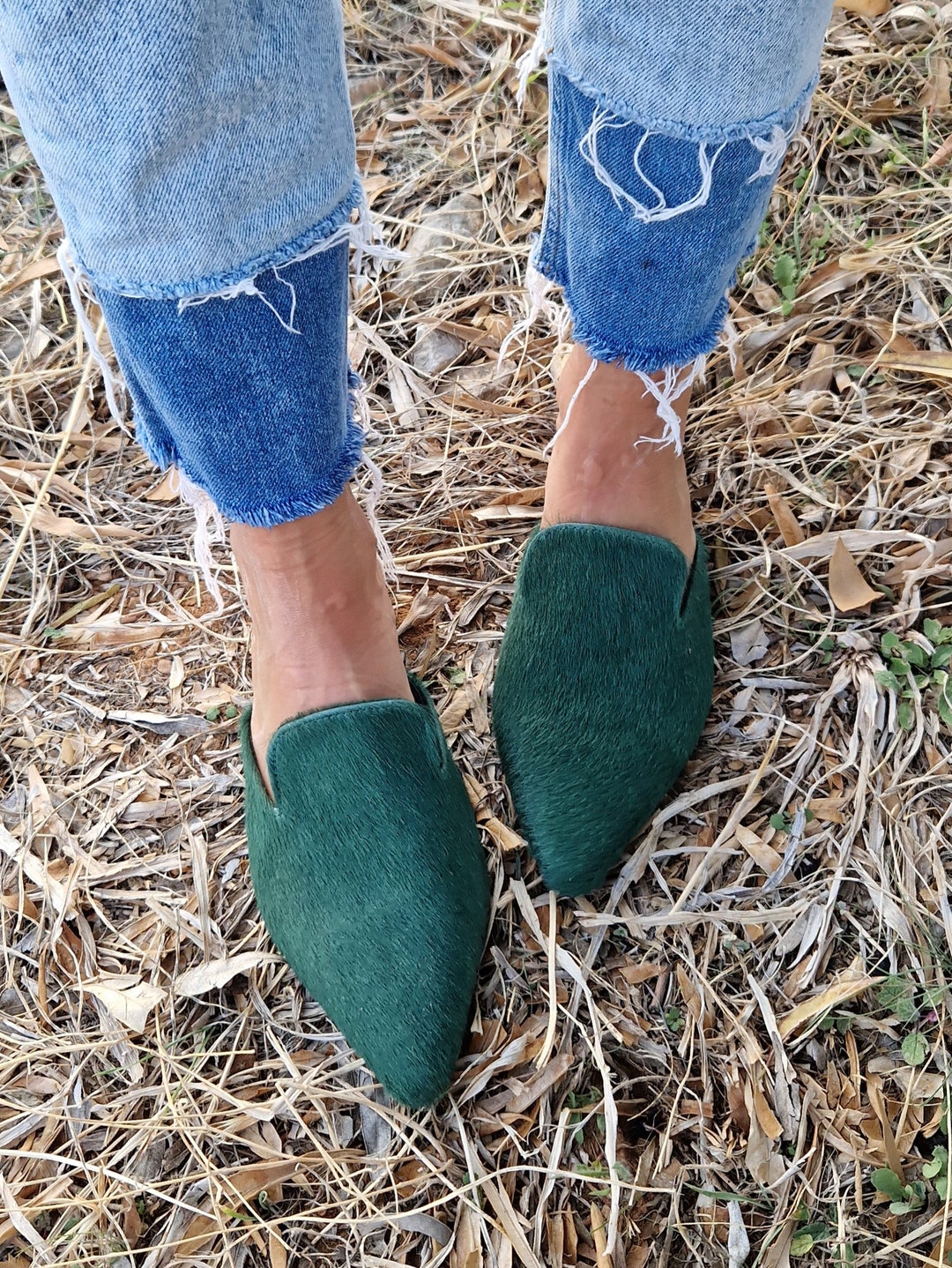 Handmade Suede Leather Mules: Leopard Pony Skin Slip-ons - Etsy