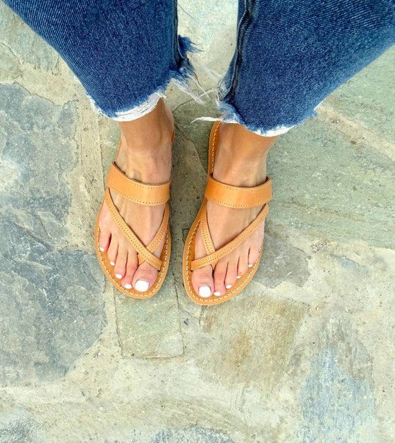 Classic Handmade Greek Leather Sandals for women and men Flip | Etsy