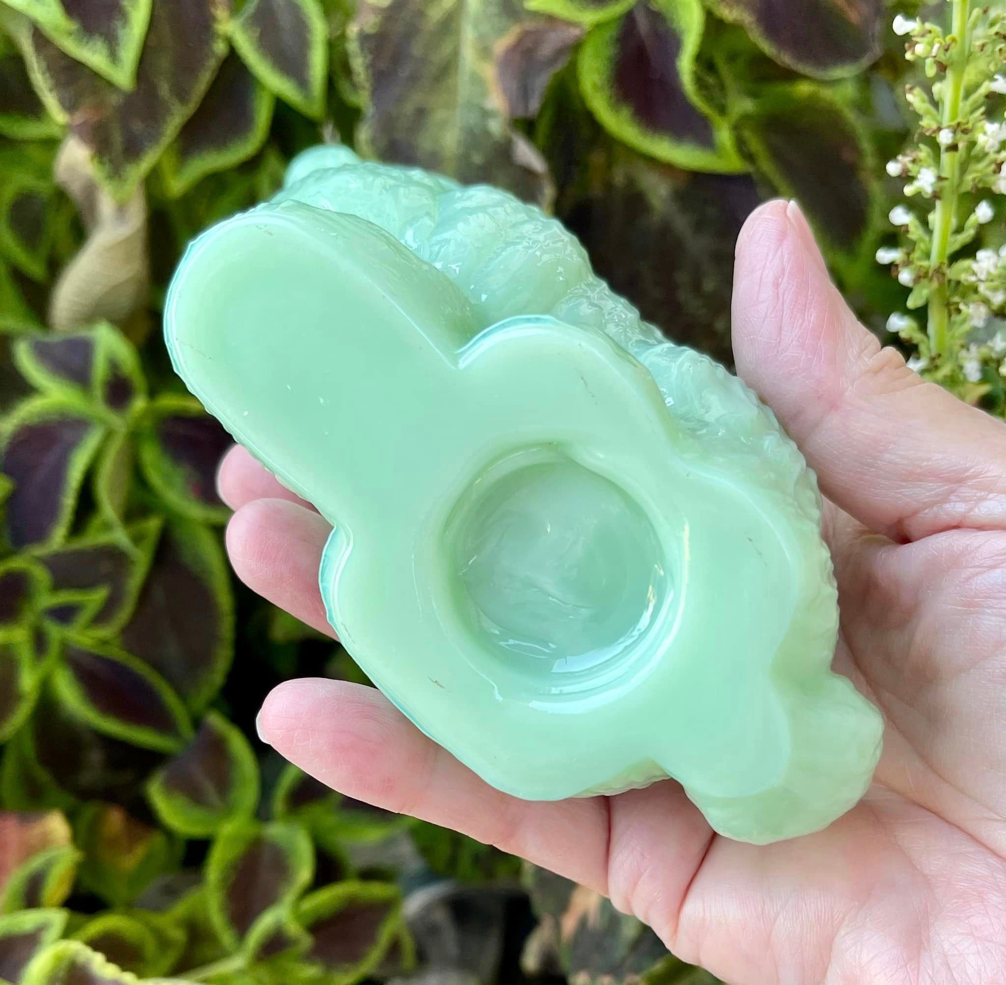 Mosser Glass JADEITE BUNNY - Etsy