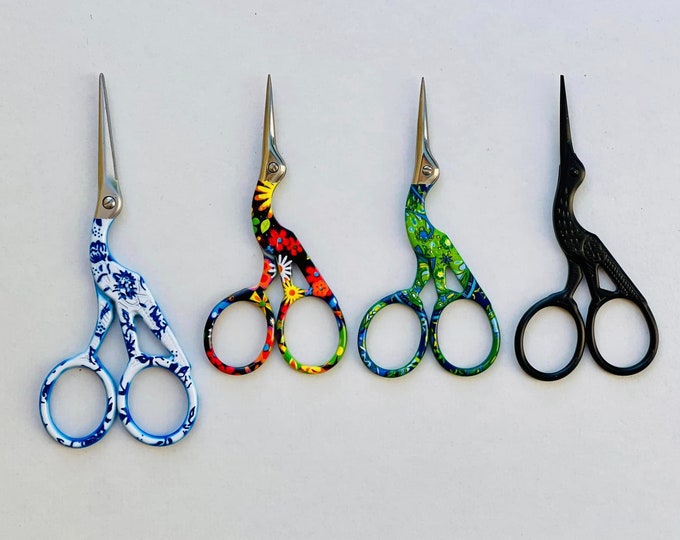 Snippy Little Crane Scissors! - Choose Your Color! - Etsy