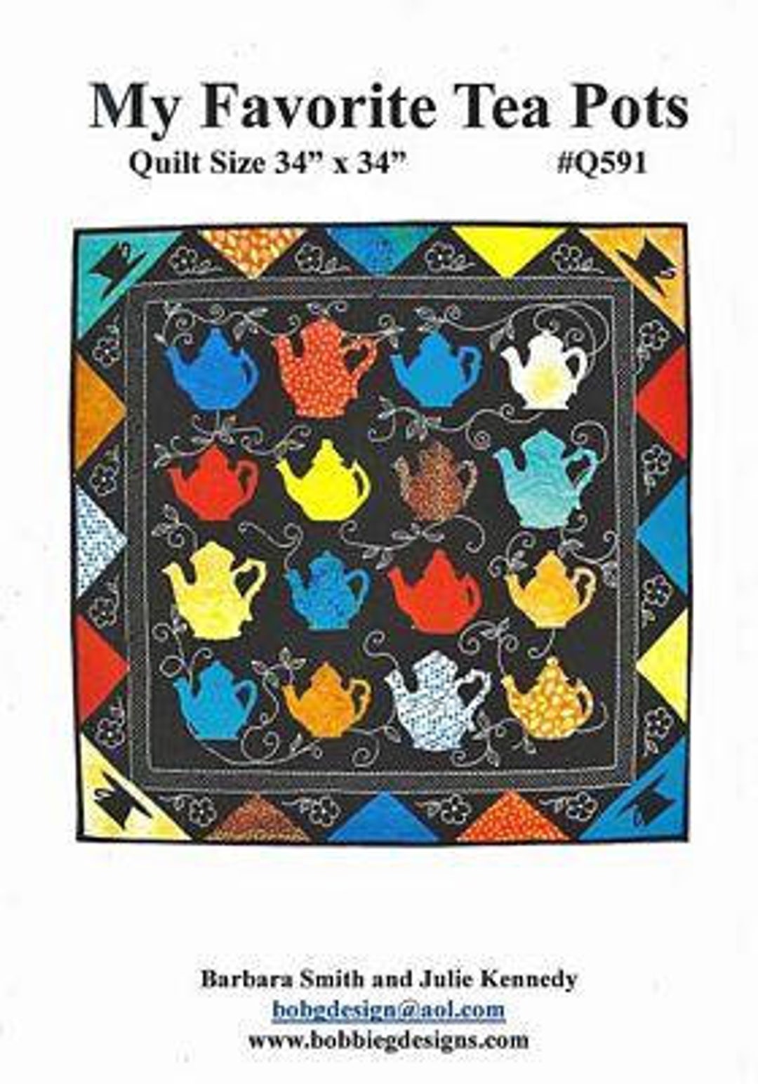 My Favorite Tea Pots - Quilt Pattern by Bobbie G Designs - Etsy