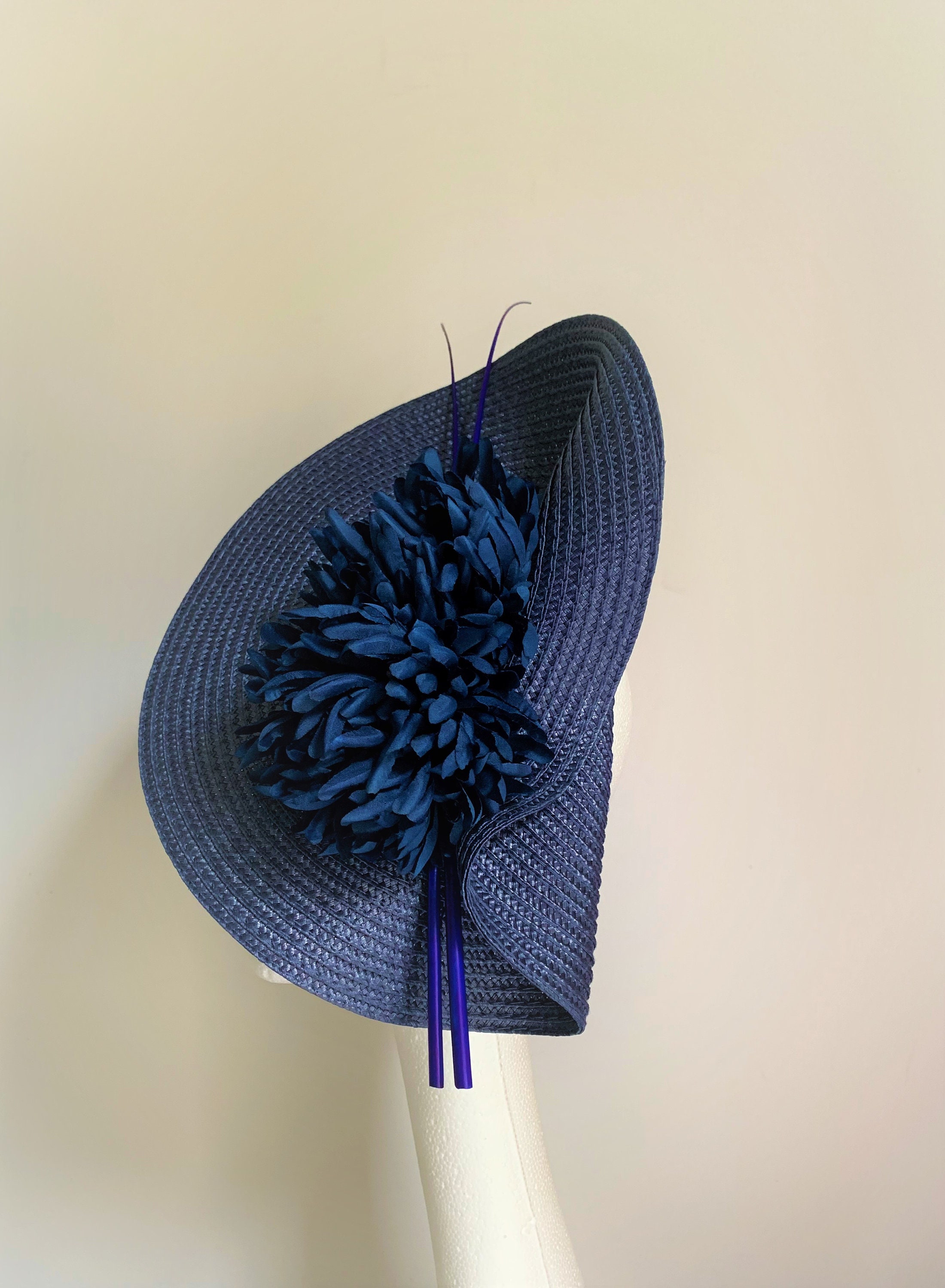 Navy Fascinator Navy Hat Navy Kentucky Derby Hat Fascinator - Etsy