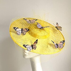 Yellow Hat, Mother of the Bride Hat, Yellow Fascinator, Yellow Wedding ...