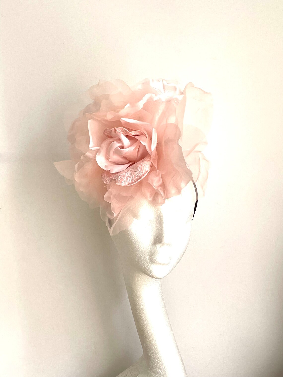 Pink Flower Hat, Soft Pink Mother of Bride Hat, Pink Giant Flower Hat ...