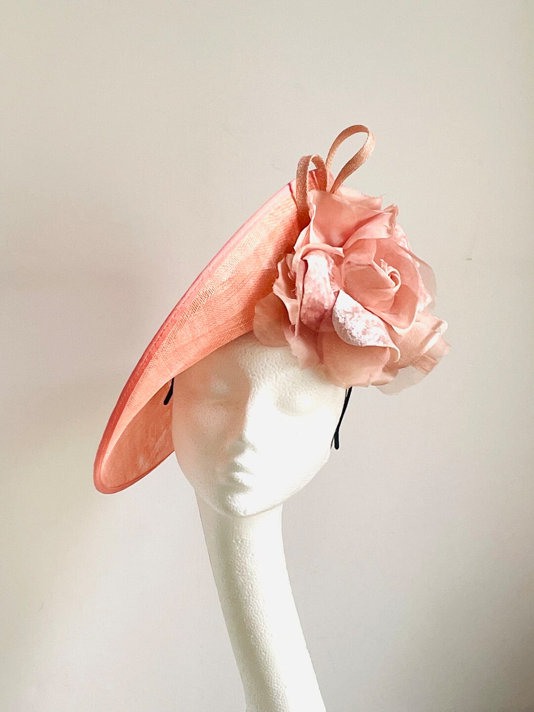 Salmon Pink Disc Hat, Pink Mother of the Bride Hat, Pink Royal Ascot ...