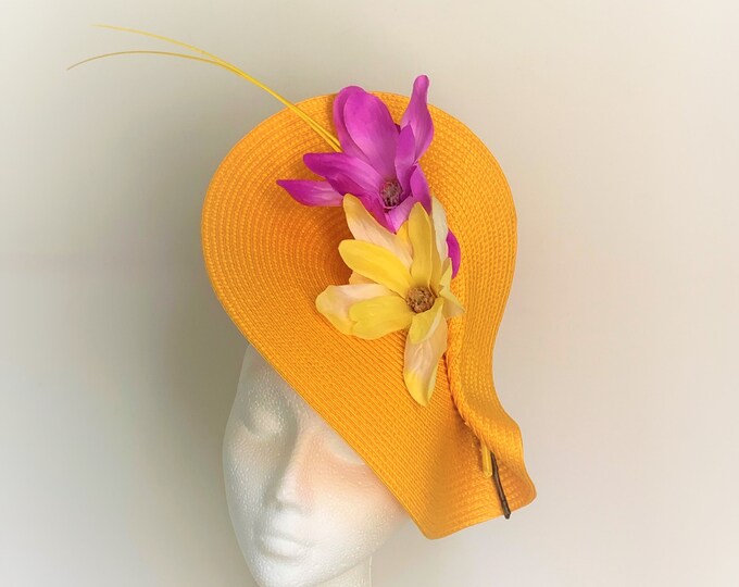 Yellow Fascinator, Yellow Hat, Yellow Ascot Derby Races Hat, Yellow ...
