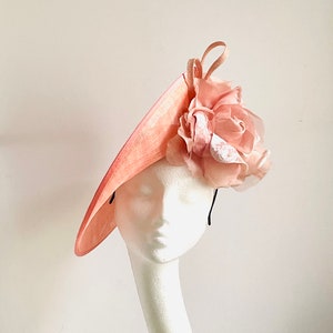 Salmon Pink Disc Hat, Pink Mother of the Bride Hat, Pink Royal Ascot ...