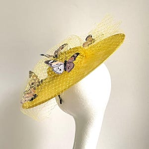 Yellow Hat, Mother of the Bride Hat, Yellow Fascinator, Yellow Wedding ...