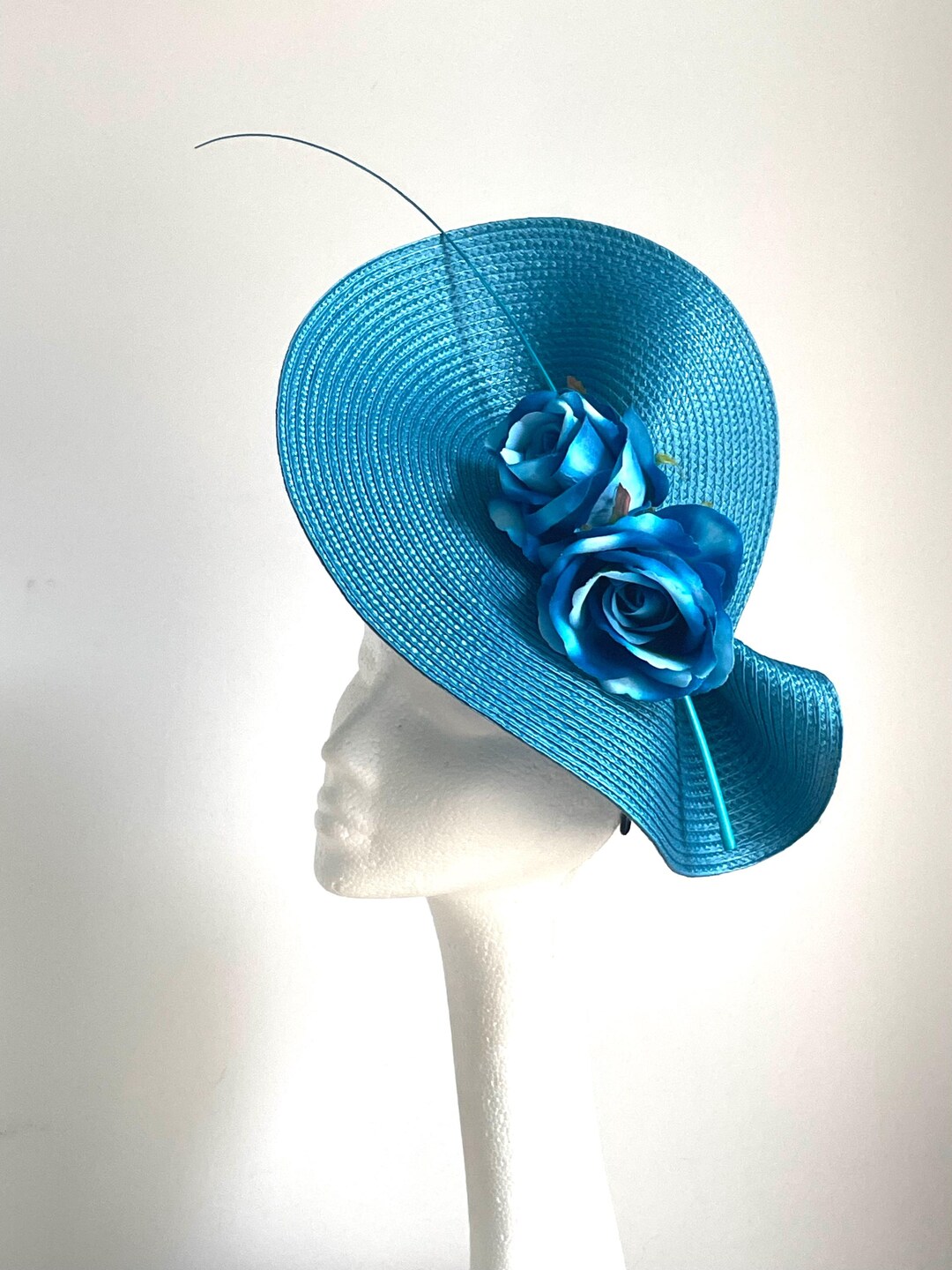 Teal Royal Ascot Hat, Teal Kentucky Derby Hat, Teal Wedding Hat, Teal ...