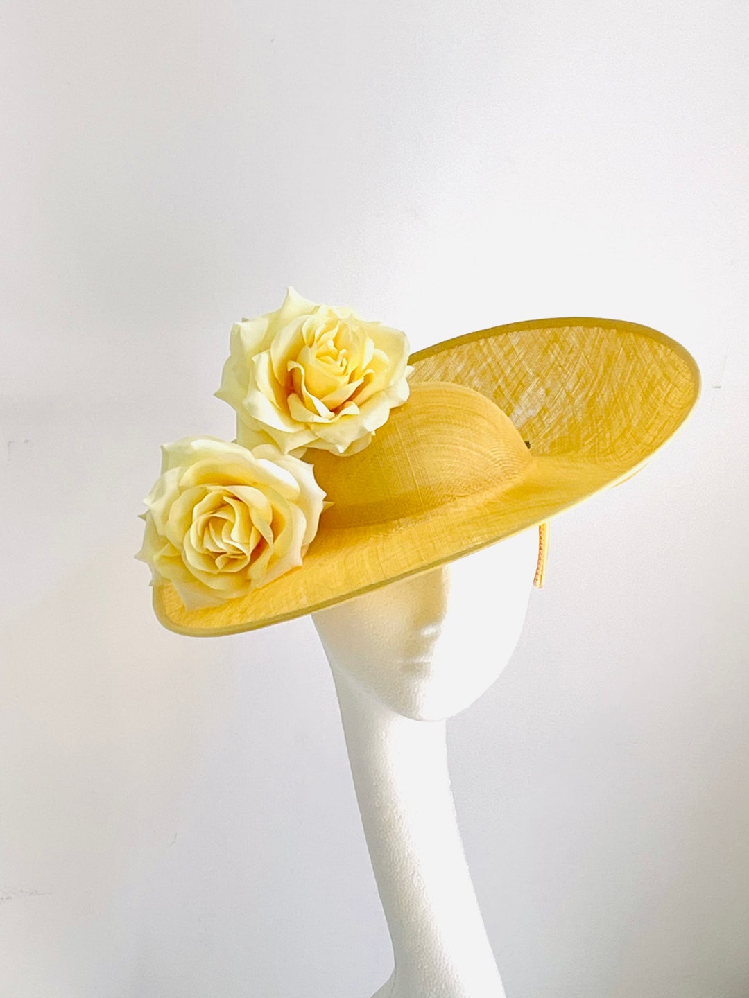Yellow Royal Ascot Hat, Mother of the Bride Hat, Yellow Fascinator ...