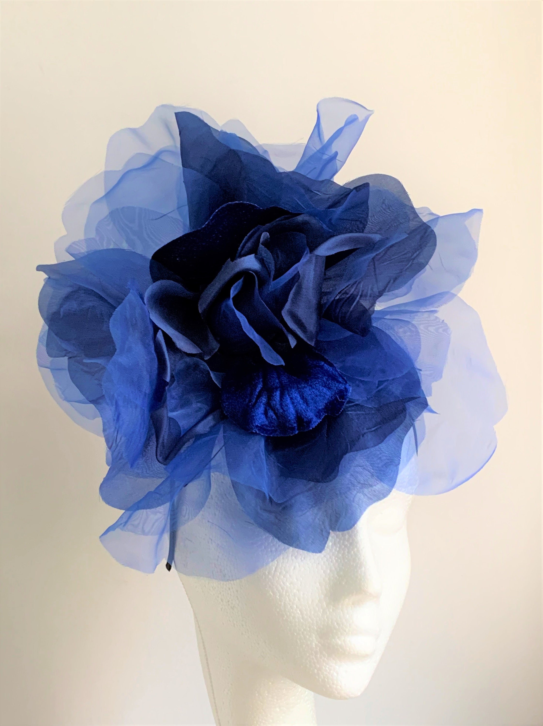 Large Cobalt Blue Flower Hat,blue Mother of Bride Hat, Giant Flower ...