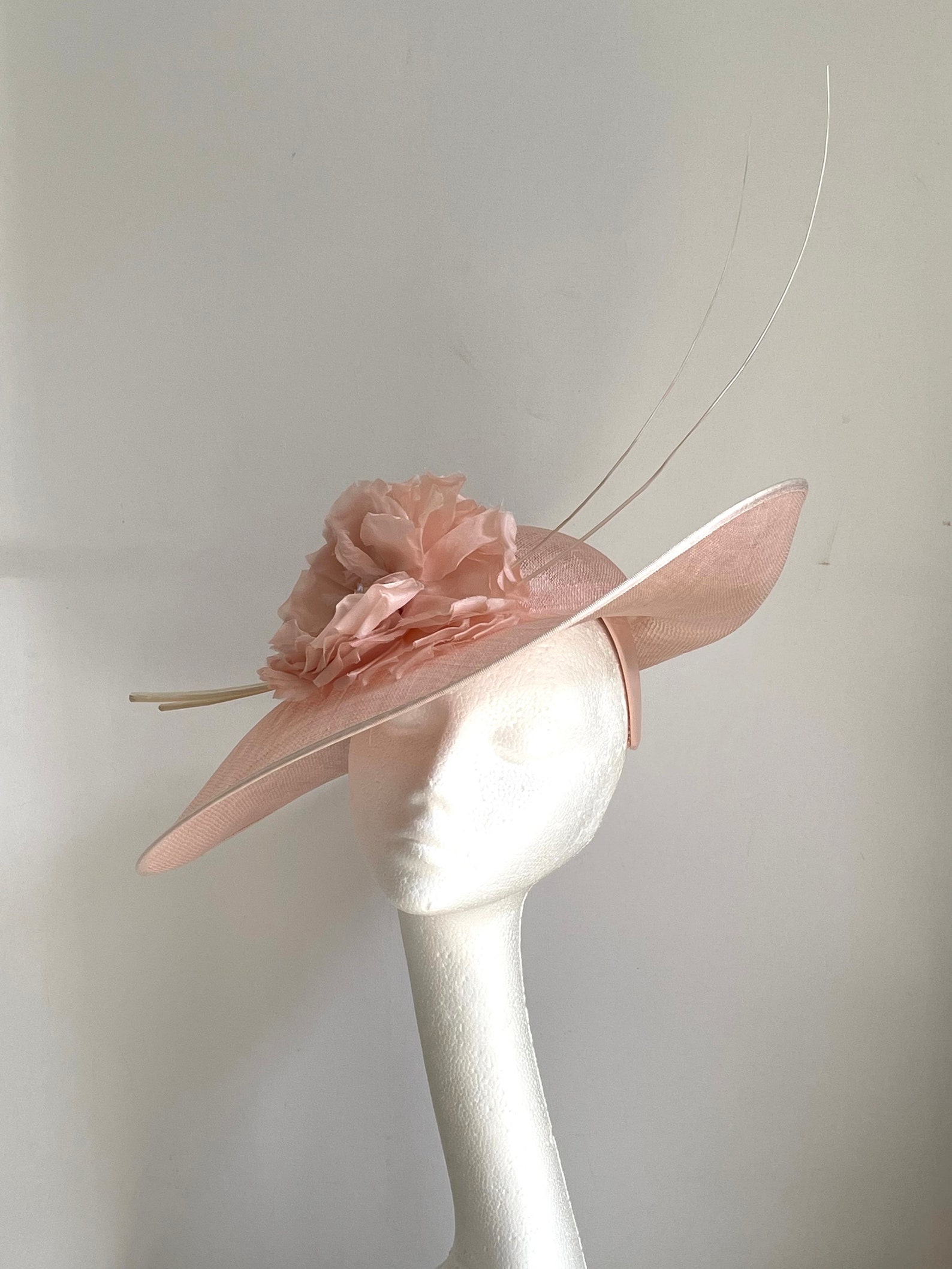 Pale Pink Saucer Disc Hat, Pale Pink Fascinator Wedding Hat, Pink Royal ...