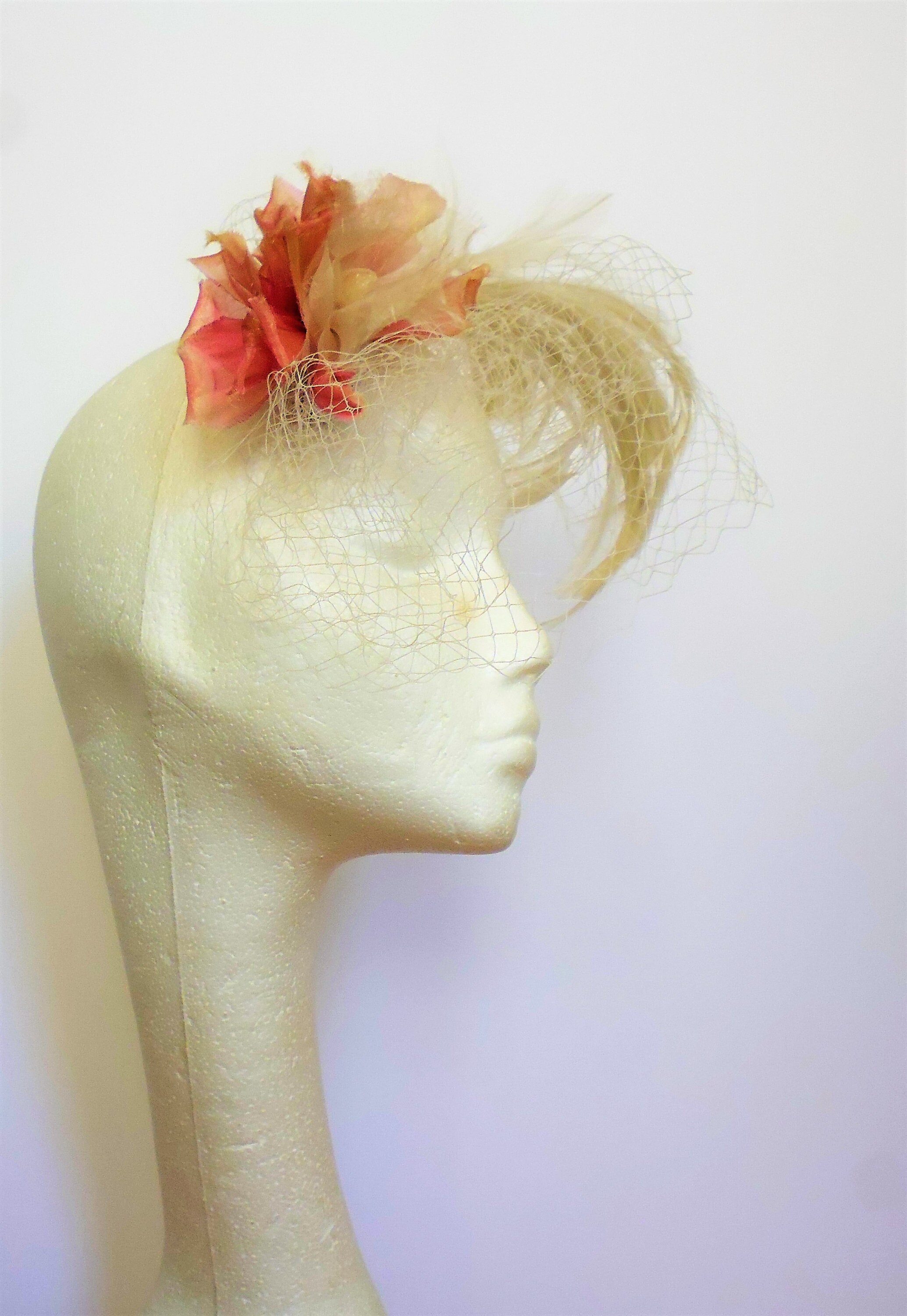 Cream Fascinator, Pink Fascinator Wedding Ascot Derby Races, Pink ...