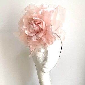 Pink Flower Hat, Soft Pink Mother of Bride Hat, Pink Giant Flower Hat ...