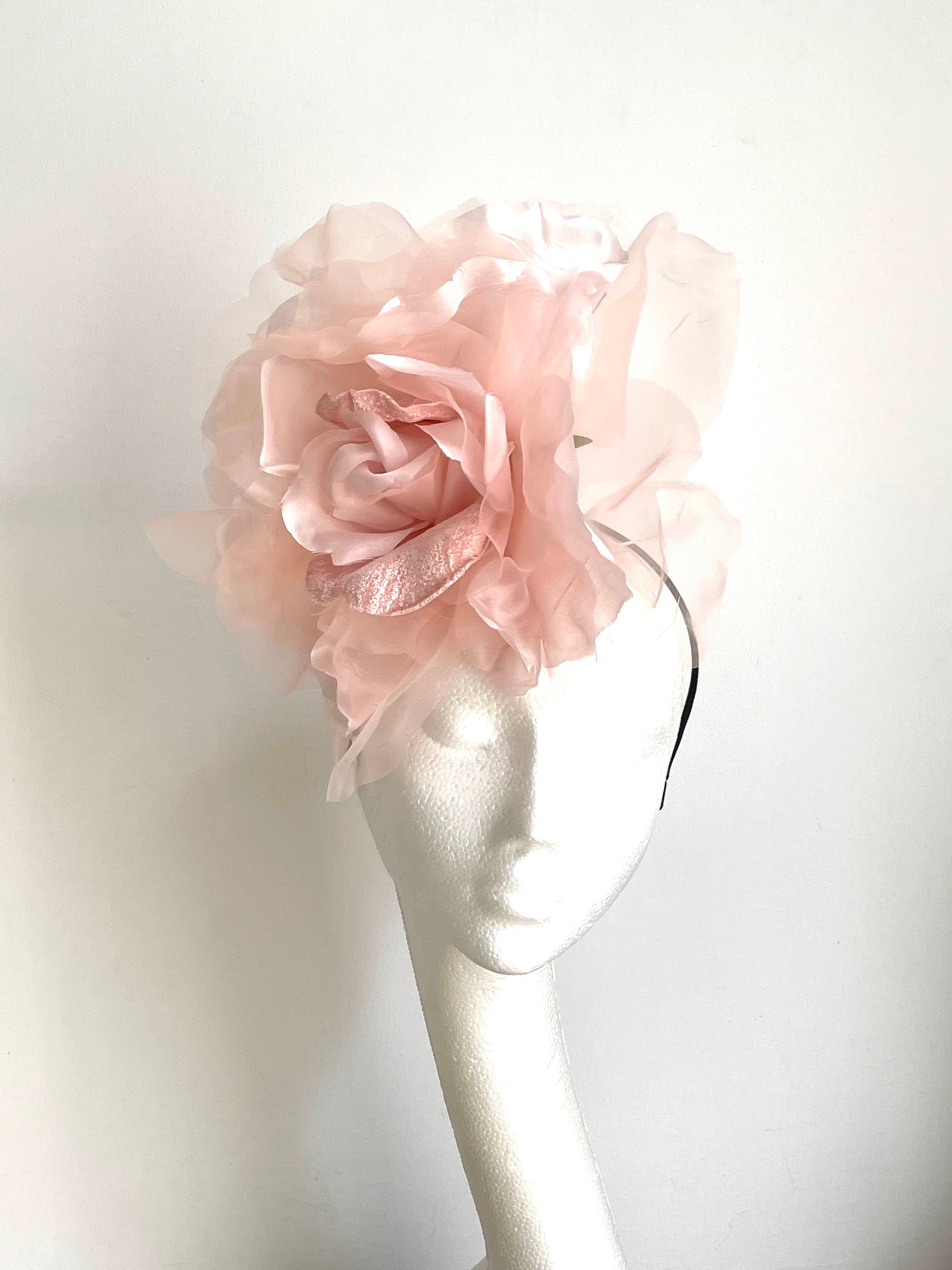 Pink Flower Hat, Soft Pink Mother of Bride Hat, Pink Giant Flower Hat ...