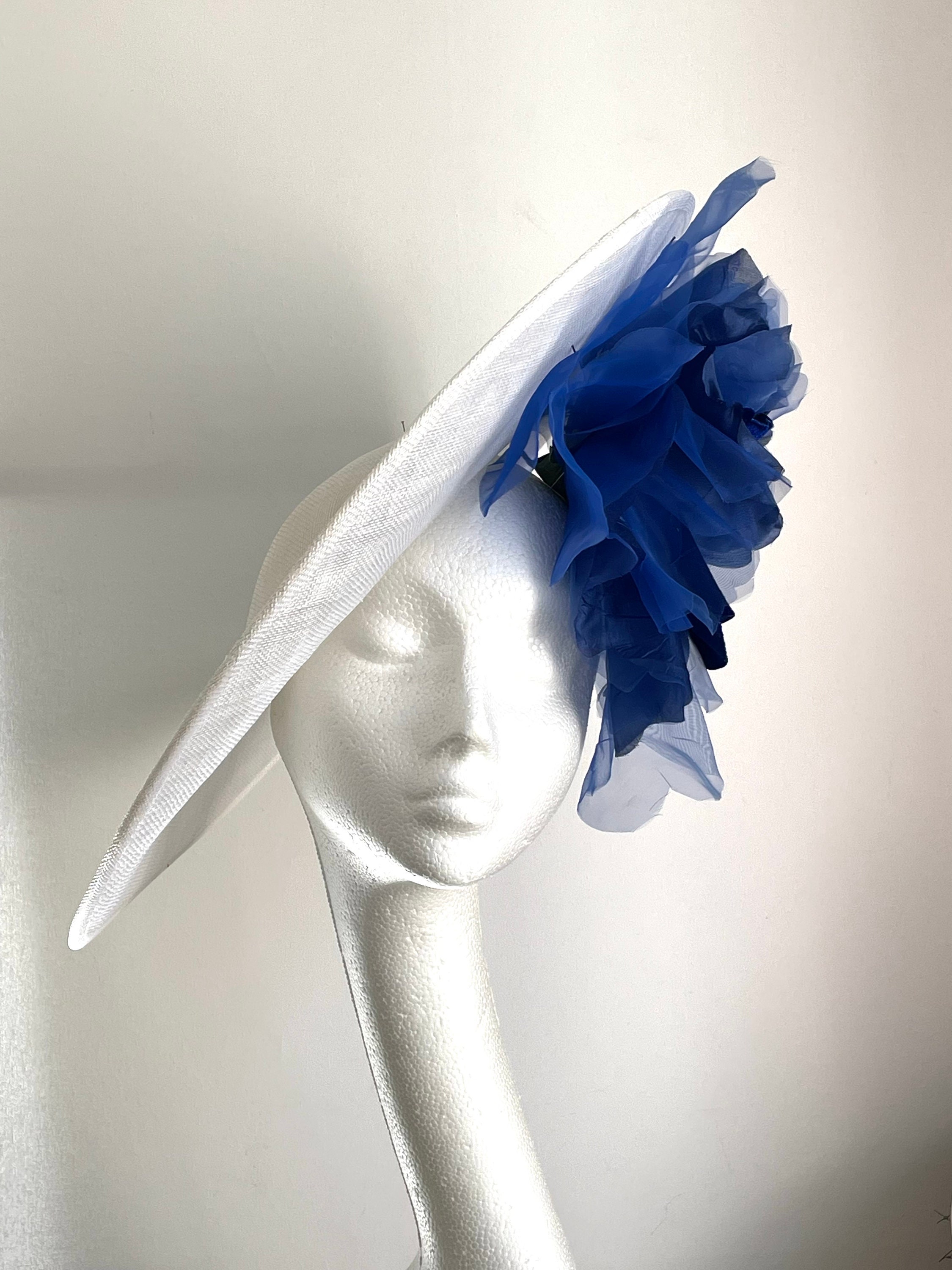 Large White Saucer Disc Hat, White Mother of Bride Hat, White ...