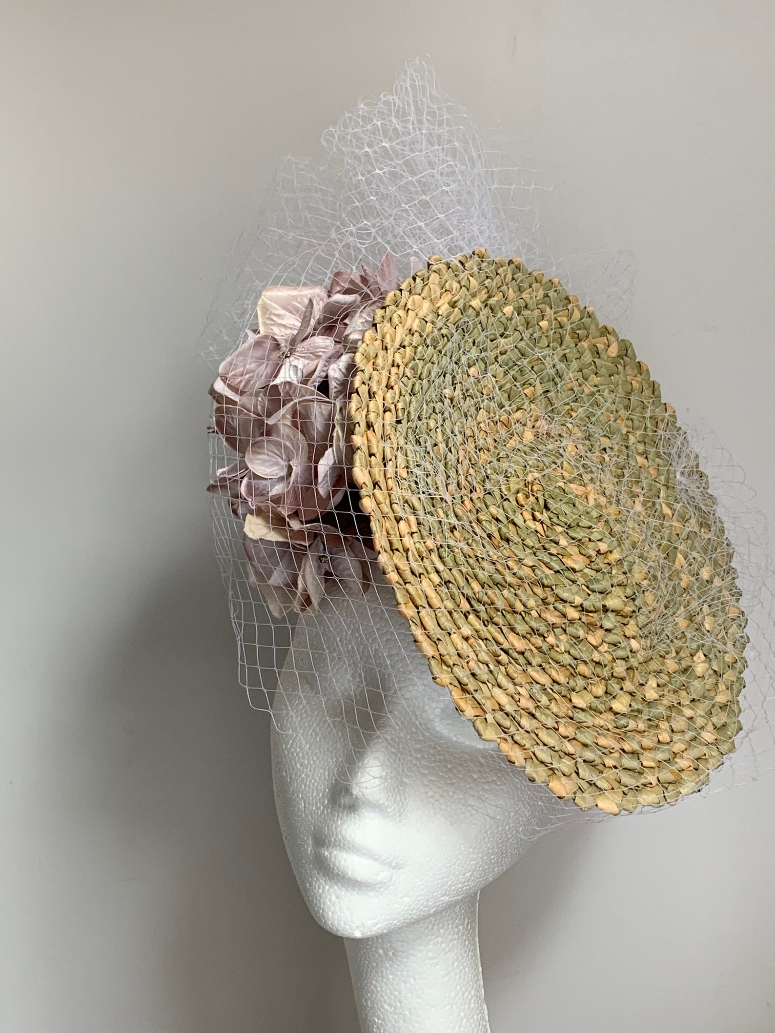 Straw Fascinator Straw Disc Hat Straw Wedding Hat Hydrengea - Etsy UK