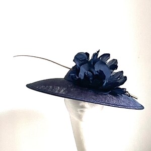 Purple Blue Disc Hat, Purple Gold Mother of the Bride Hat, Navy Bow ...