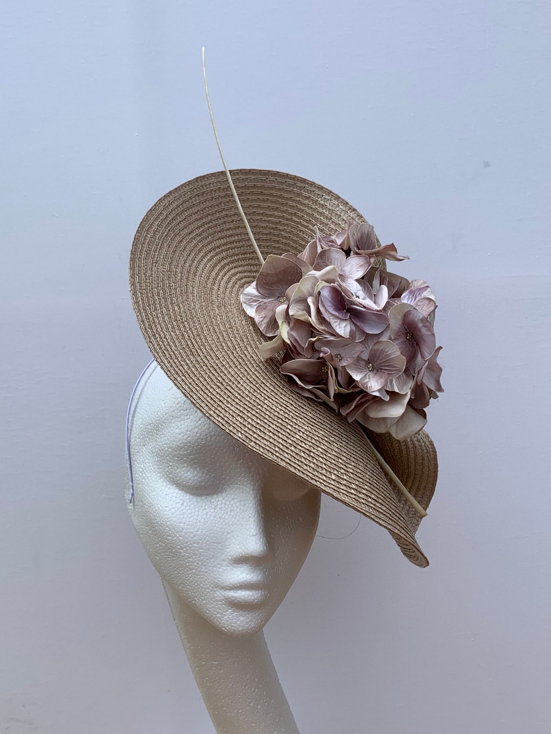 Beige Hat Fascinator, Natural Beige Wedding Hat, Royal Ascot Hat, Beige ...