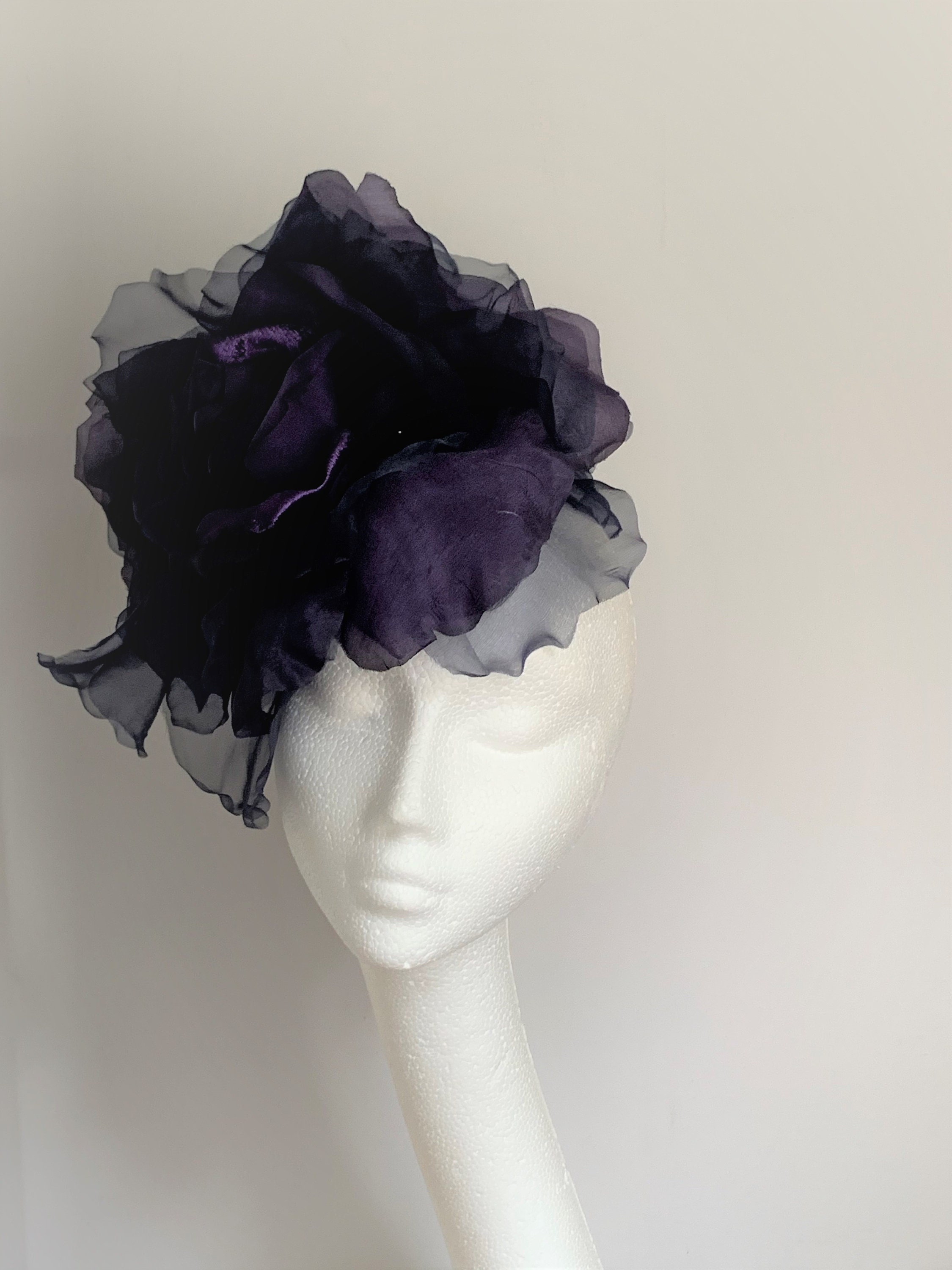 Large Blue Flower Hat Navy Blue Mother of Bride Hat Giant - Etsy UK