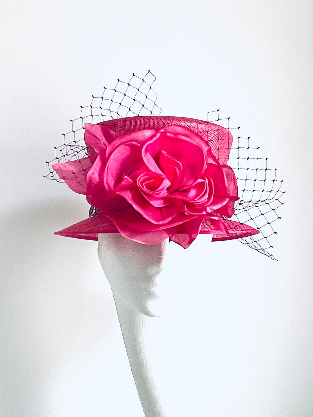 Cerise Pink Disc Hat, Wedding Hat, Pink Royal Ascot Fascinator Hat ...