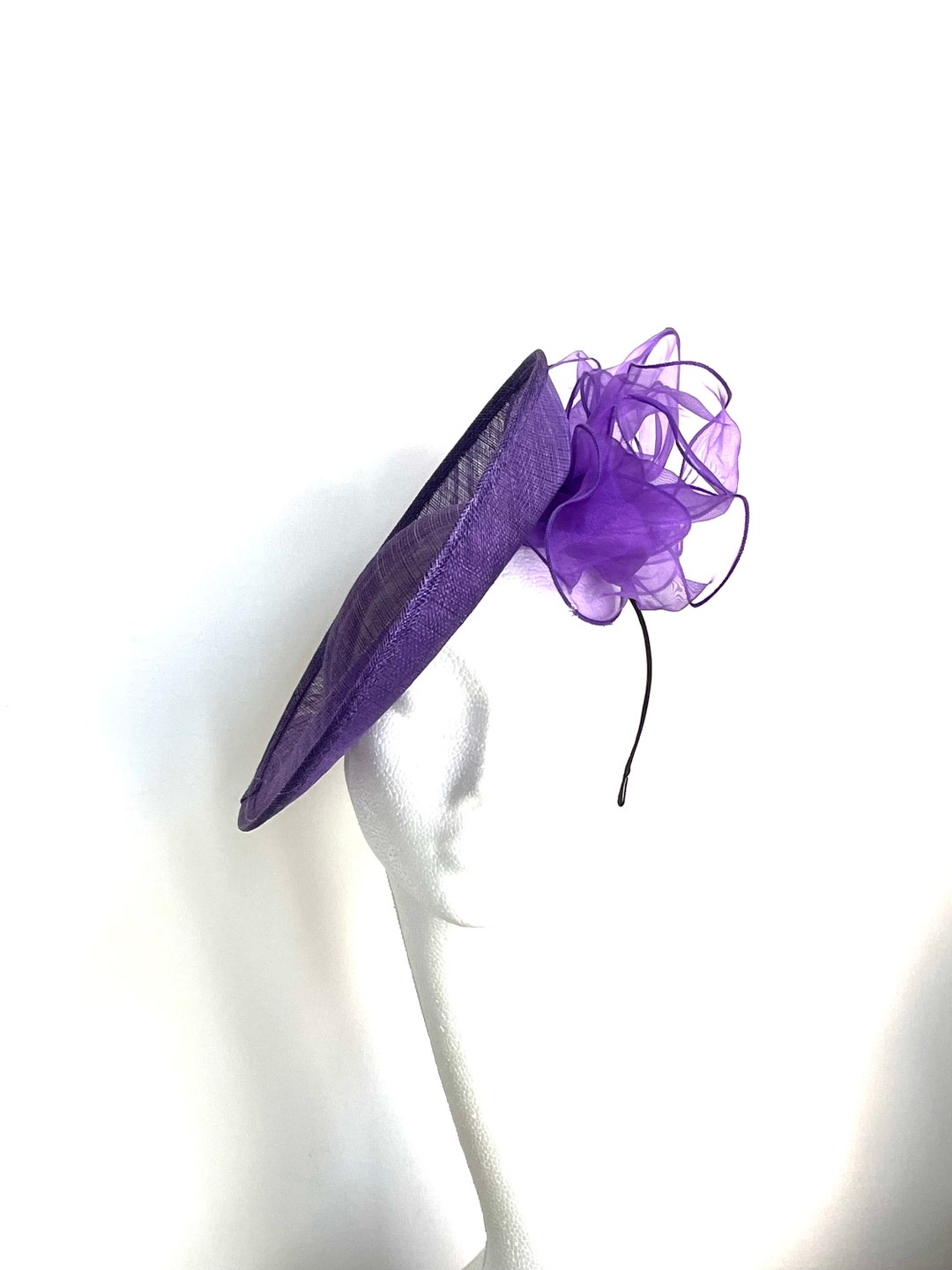 Purple Disc Hat, Purple Wedding Hat, Purple Royal Ascot Fascinator Hat ...