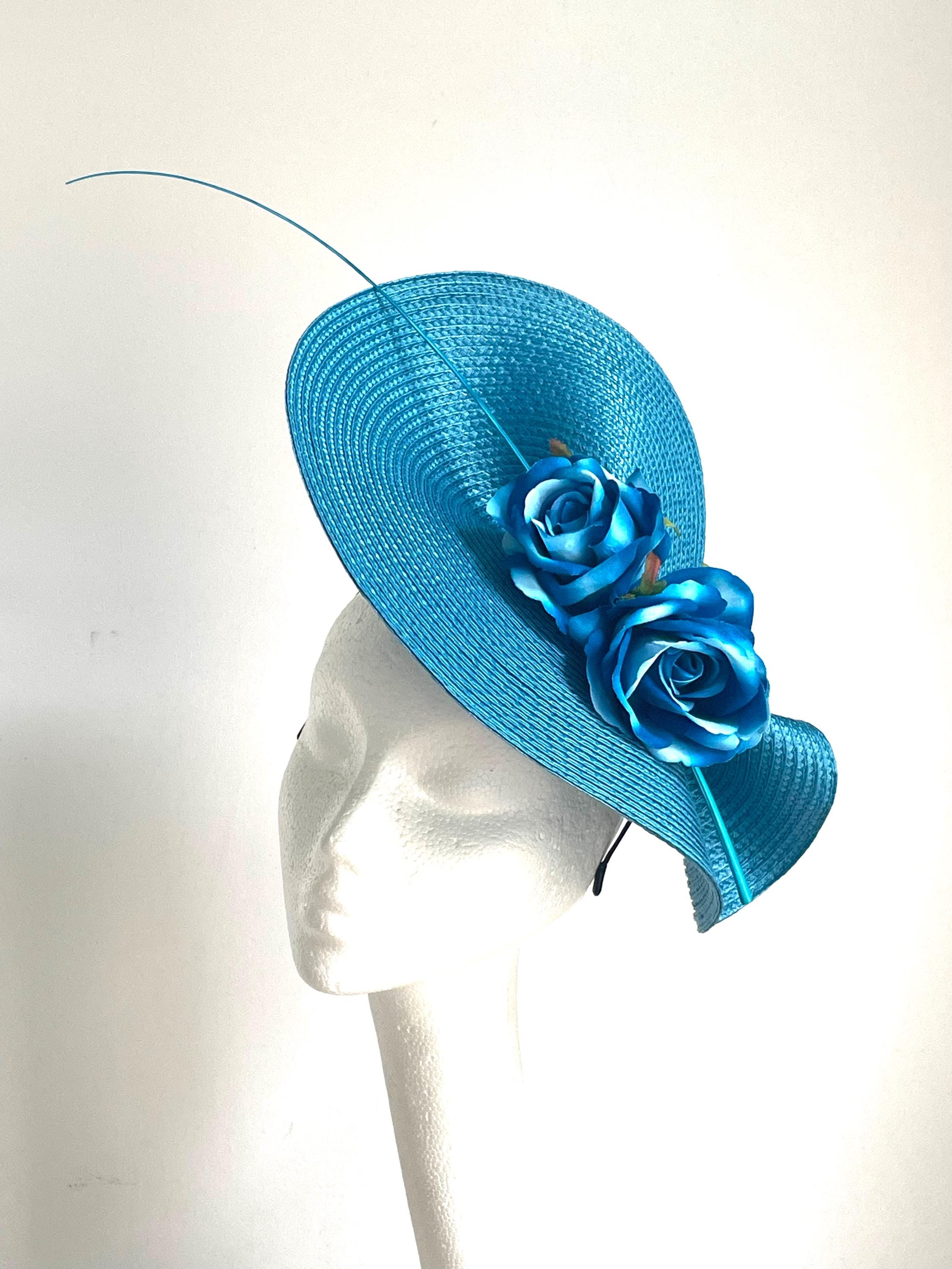 Teal Royal Ascot Hat, Teal Kentucky Derby Hat, Teal Wedding Hat, Teal ...