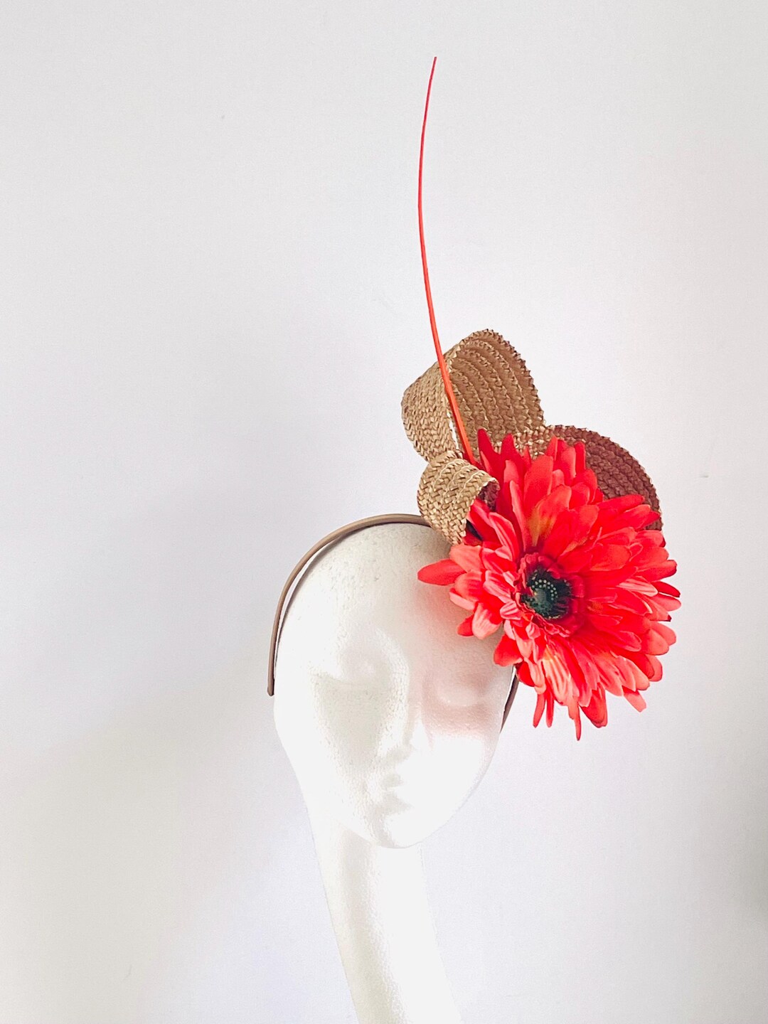 Royal Ascot Straw Fascinator Hat, Straw Kentucky Derby Fascinator ...