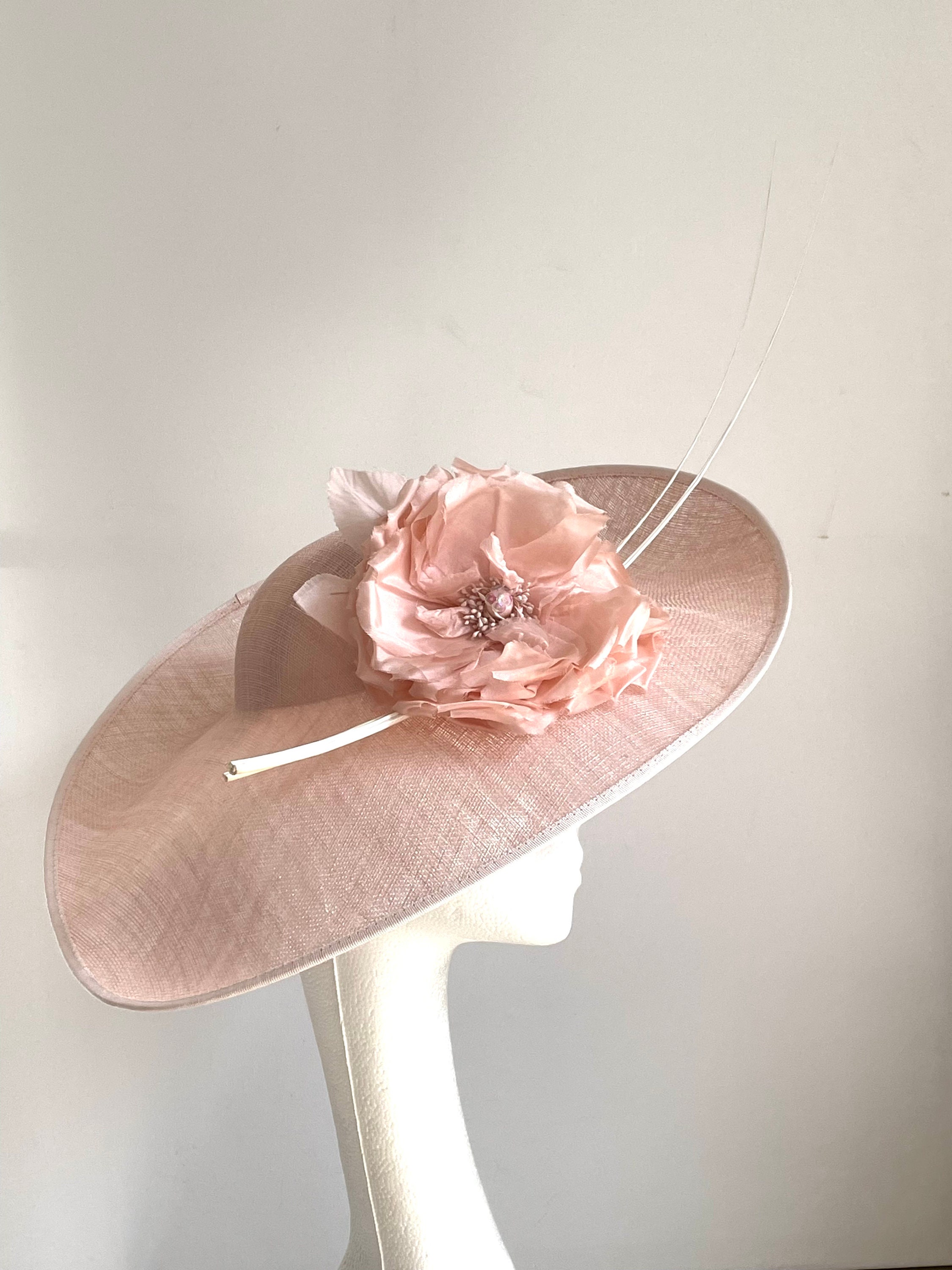 Pale Pink Saucer Disc Hat, Pale Pink Fascinator Wedding Hat, Pink Royal ...