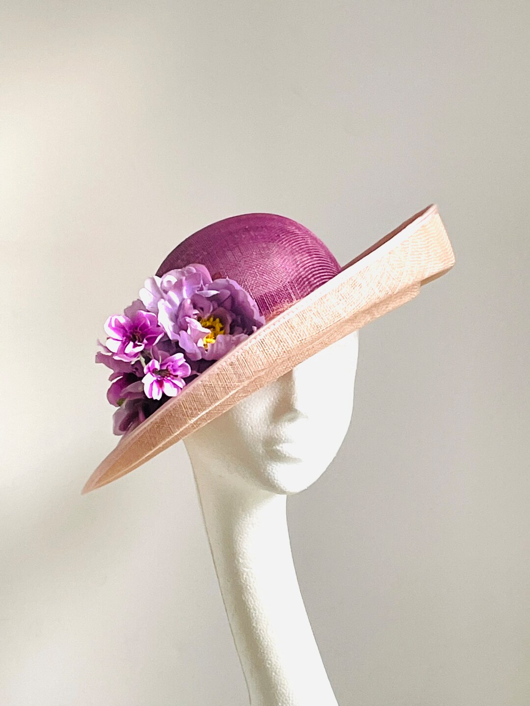 Pink Violet Hat, Violet Wedding Hat, Pink Royal Ascot Fascinator Hat ...