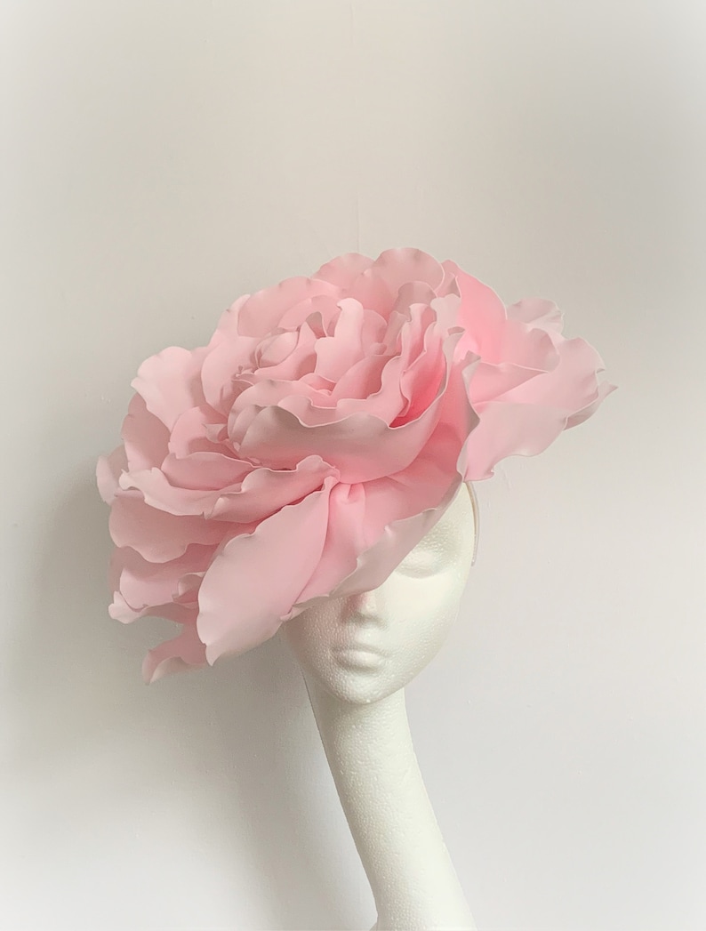 Giant Soft Pink Flower Fascinator Hat Pale Pink Royal Ascot - Etsy UK