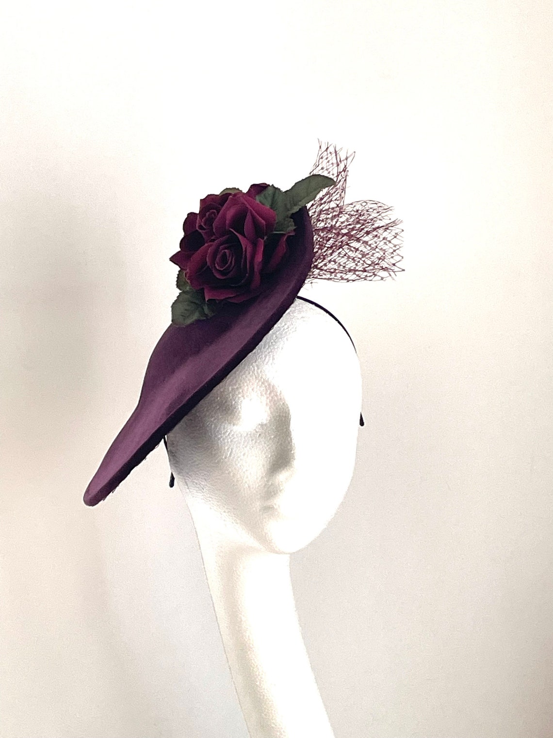Violet Disc Hat, Purple Wedding Hat, Violet Royal Ascot Fascinator Hat ...