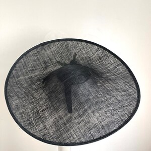 Black Royal Ascot Hat, Giant White and Black Disc Hat, Large Black ...