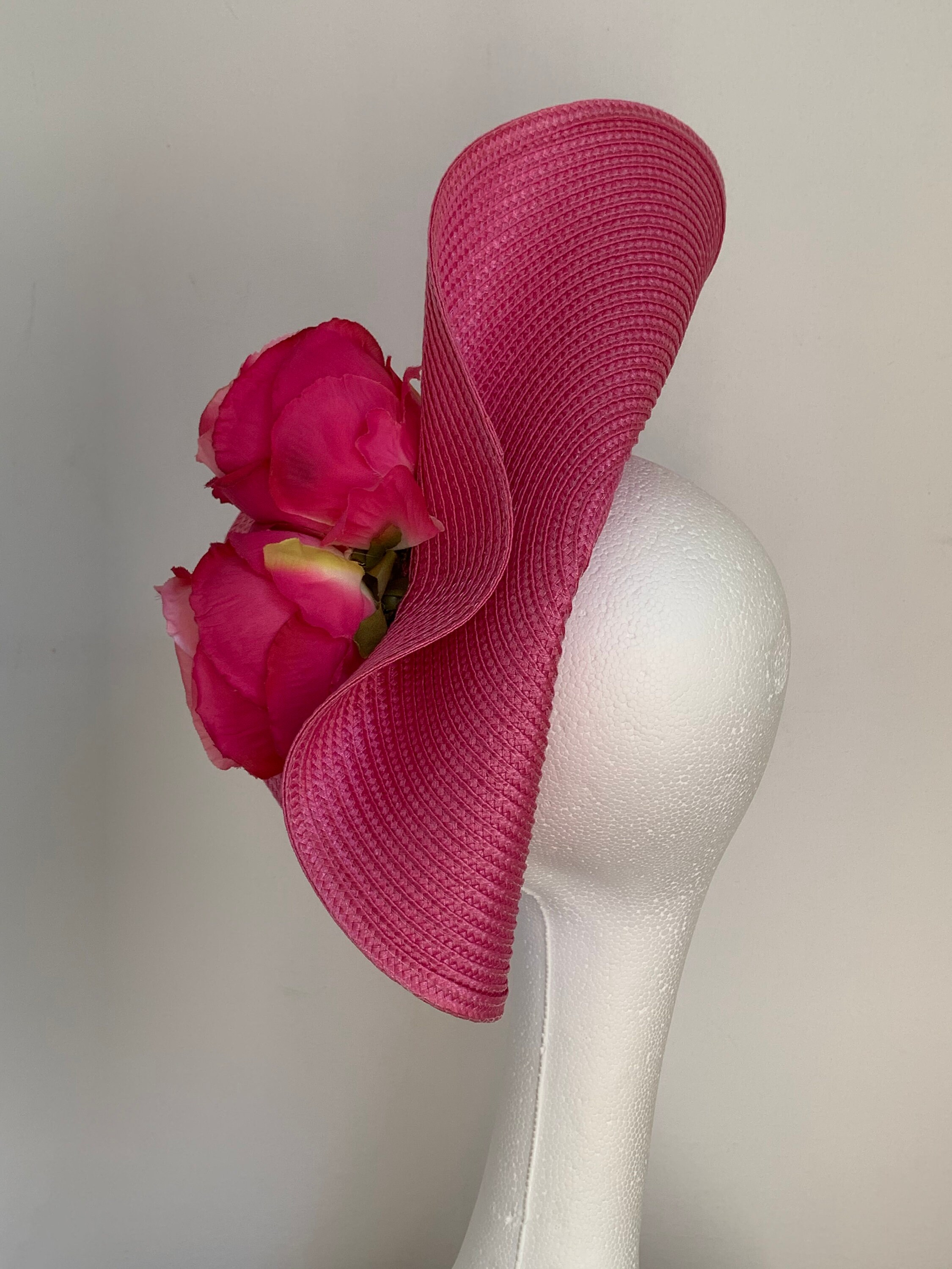 Hot Pink Fascintor Pink English Rose Hat Pink Disc Hat Hot - Etsy UK